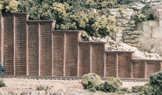 Timber Retaining Wall - N Scale - Terrain Structures - Woodland Scenics ...