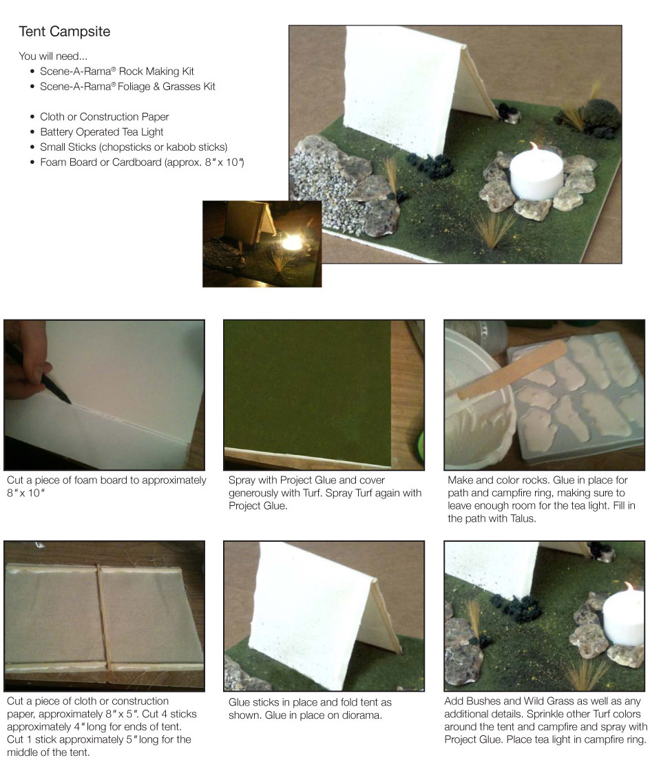 Tent Campsite Diorama - Woodland Scenics